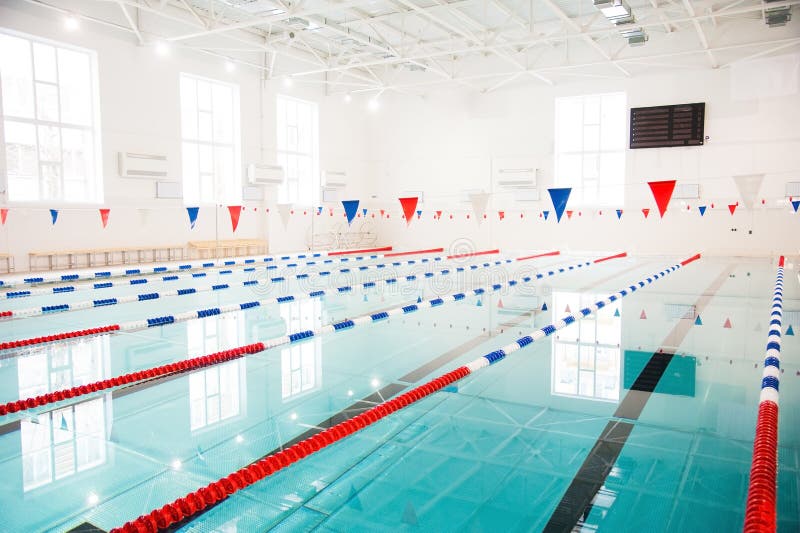 Lanes of a Competition Swimming Pool Stock Photo - Image of compete ...