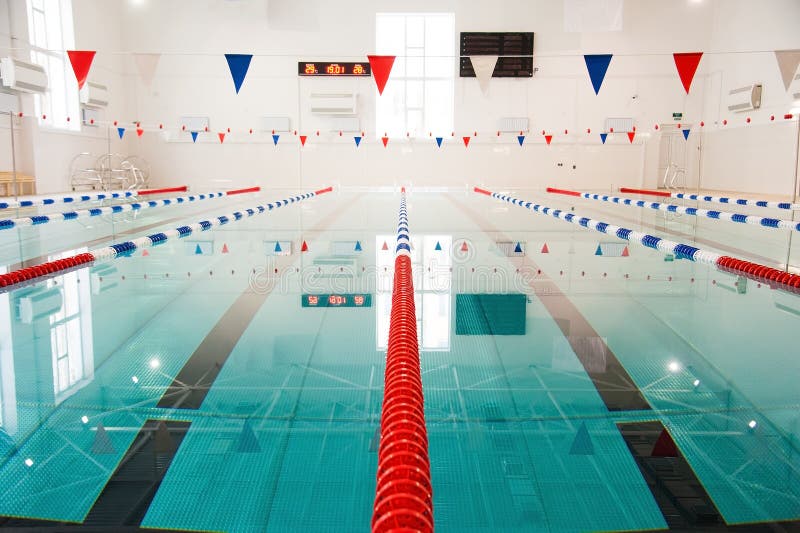 Lanes of a Competition Swimming Pool Stock Photo - Image of swimming ...