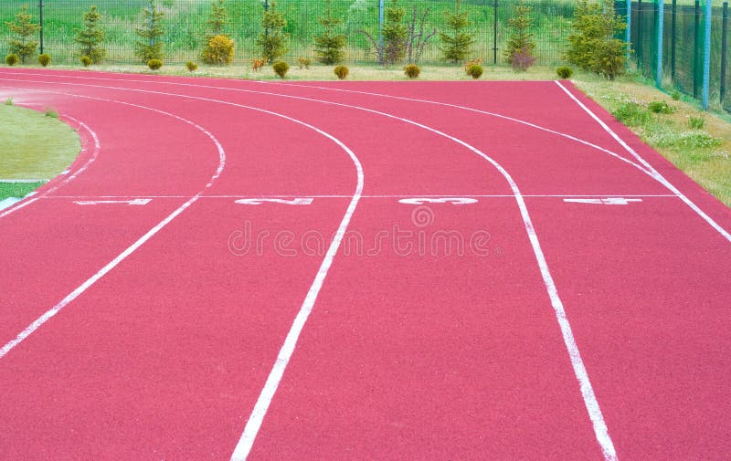 Lanes Of A Red Race Track Picture. Image: 5724695