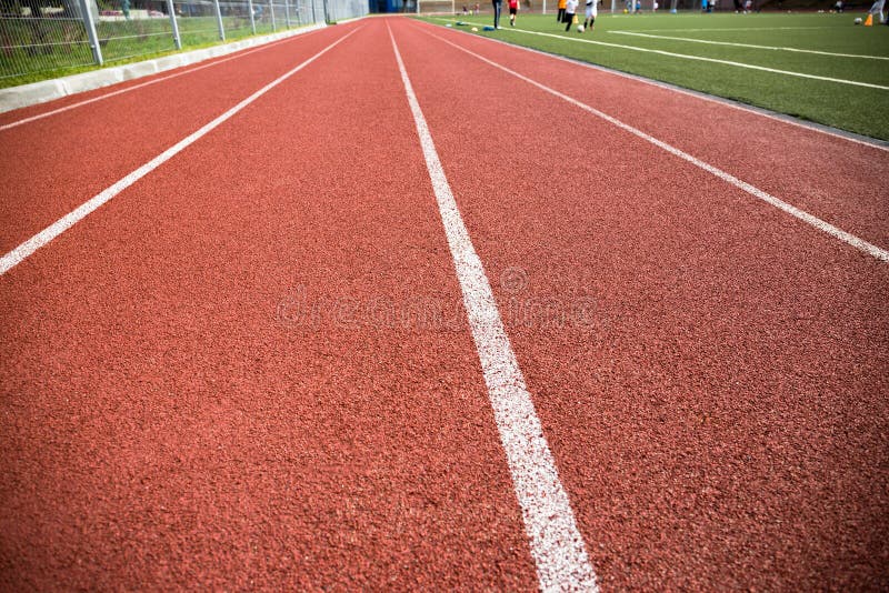Lanes on running track stock photo. Image of surface - 28283458