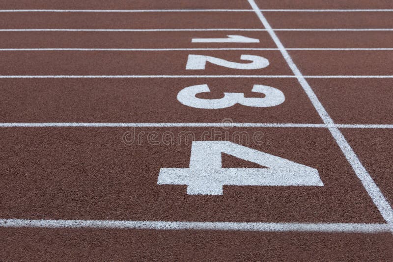 Lanes on a Running Track with Numbers Stock Image - Image of numbers ...