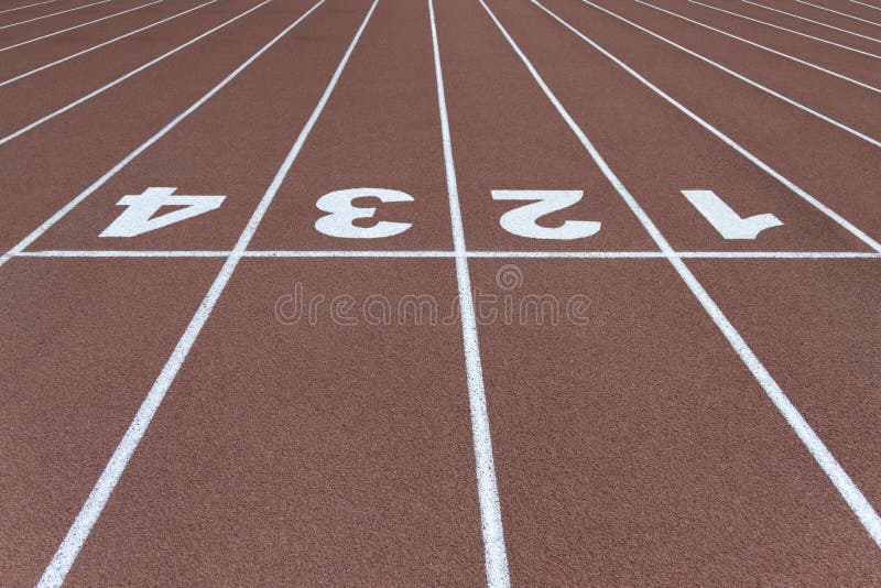 Track numbers on Red Field stock photo. Image of athletic - 4892238