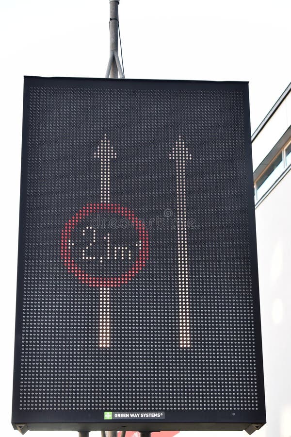 Lanes Sign, 2.1 Meter Limit Stock Image - Image of lighting, pattern ...