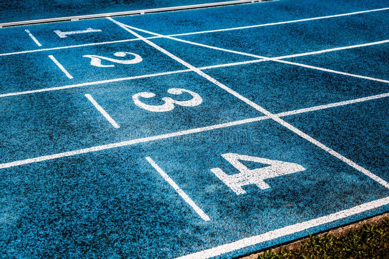 Lanes on the Track Field, 1, 2, 3, 4, One, Two Three Four Number Stock ...