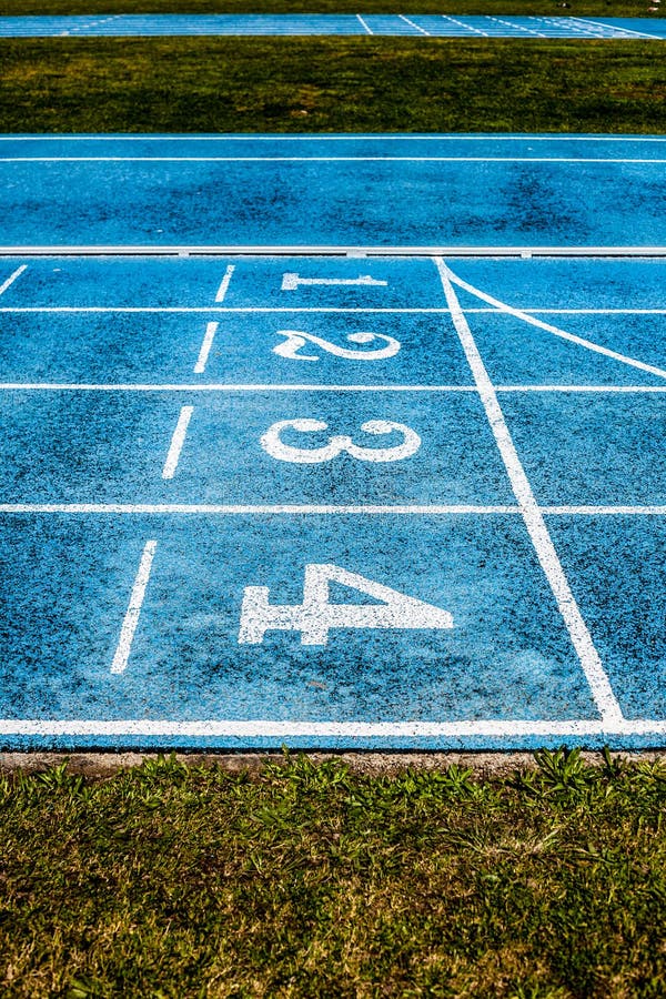 Lanes on the Track Field, 1, 2, 3, 4, One, Two Three Four Number Stock ...