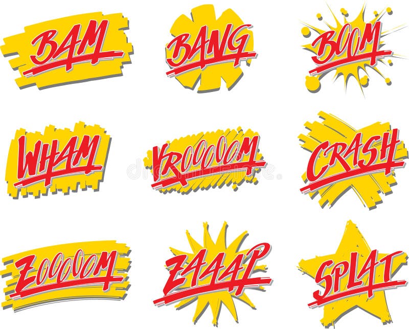 Placez Les Mots Comiques D'expressions De Collection Illustration de ...