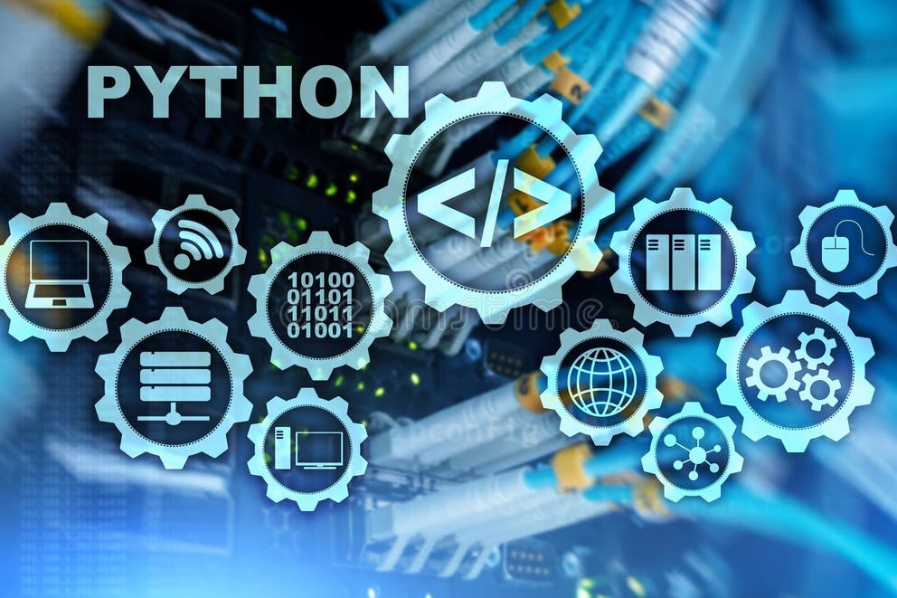 Langage De Programmation De Python Sur Le Fond De Pièce De Serveur Concept De Programmation D ...