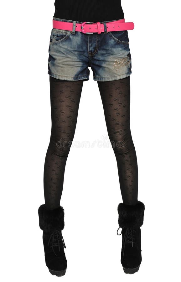 Korte Rok Lange Benen En Hoge Hielen Stock Afbeelding - Image of deel ...