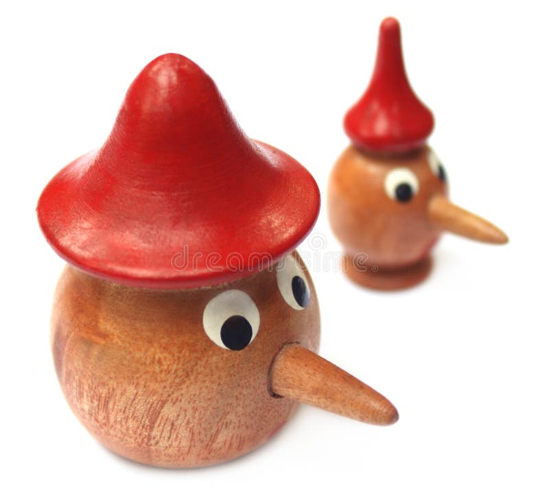 Lange Neus Houten Pop Met Selectieve Nadruk Stock Foto - Image of ...