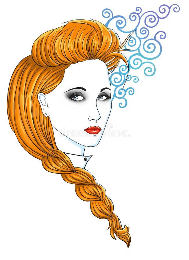 Lange vlecht stock illustratie. Illustration of vlecht - 19209511