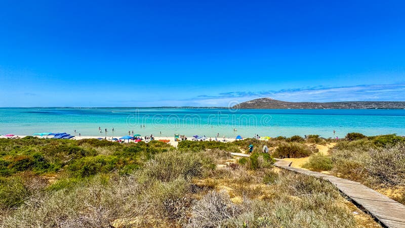 Langebaan Lagoon Shark Bay Swimming Area. Stock Photo - Image of cape ...