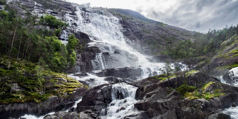 Langfoss waterfall, Norway stock image. Image of detail - 35866927