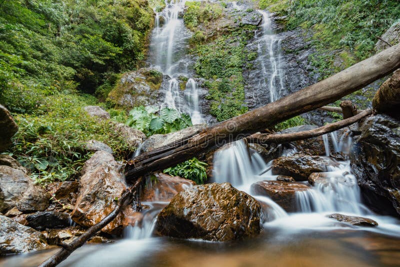 Langganan Waterfall, Poring. Stock Photo - Image of poring, marvelous ...
