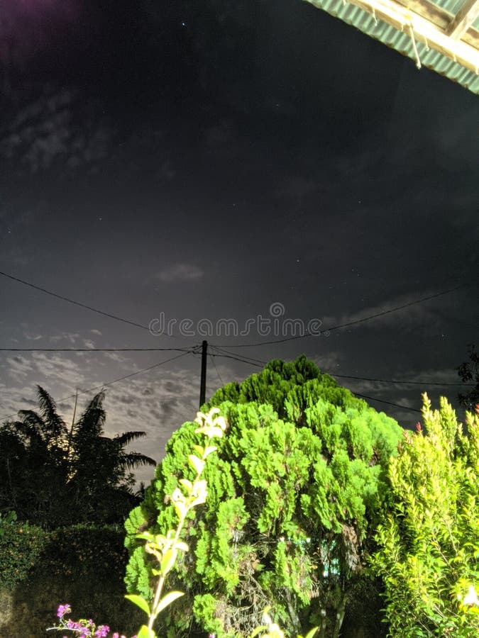 Night Sky with Aesthetic Bright Stars and Moon Stock Image - Image of ...