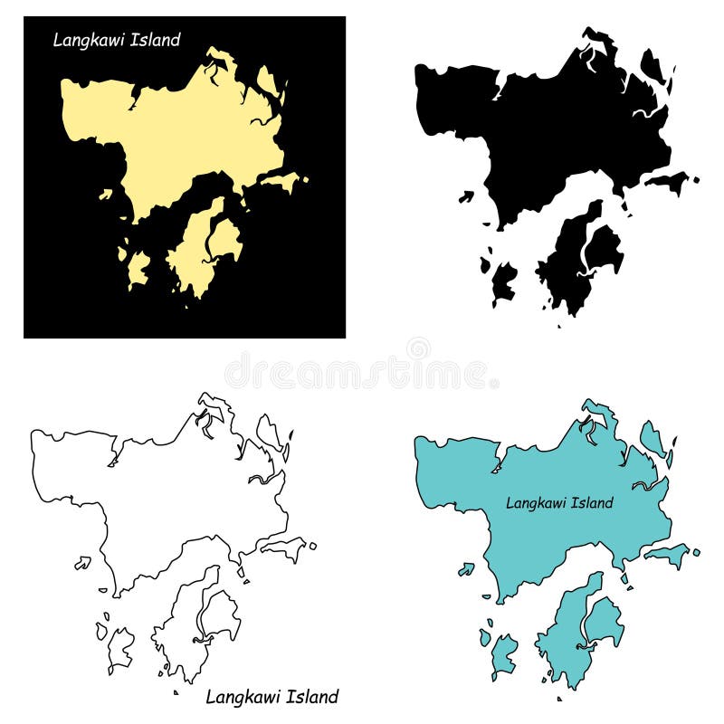 Langkawi island map stock vector. Illustration of island - 365261836