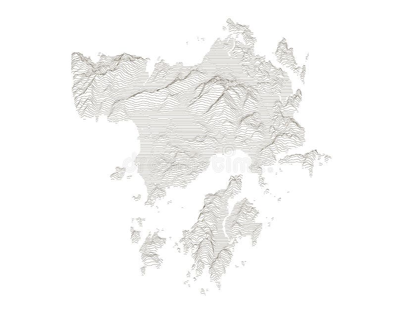 Langkawi Island Topography Map Contour Vector Isolated on White ...