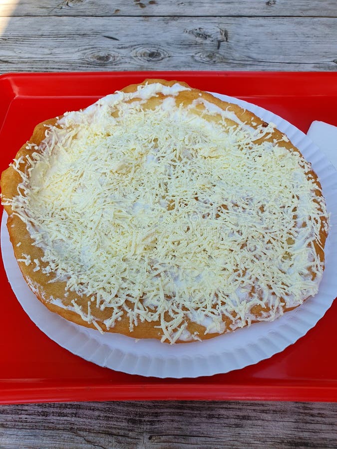 Langosh Food at Cheile Turzii Stock Photo - Image of cake, sourcream ...