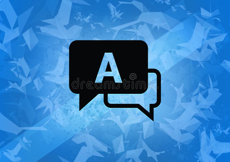 Language Aesthetic Abstract Icon on Blue Background Stock Illustration ...