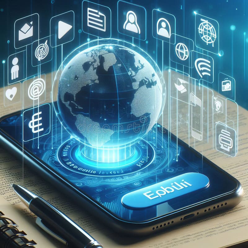 Language App a Mobile App with a Globe and Languages on the Scre Stock ...