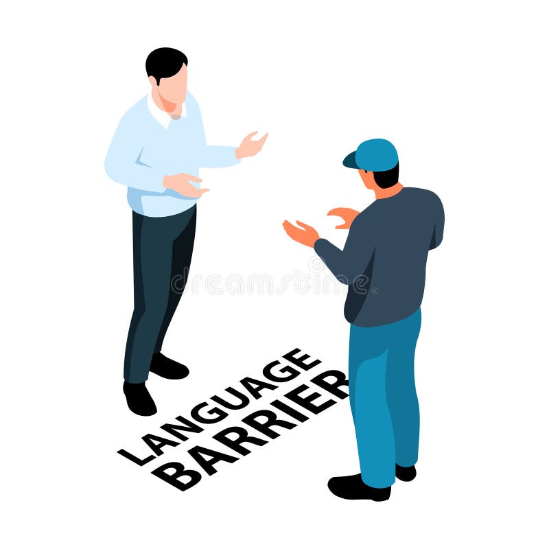 Language Barrier Isometric Composition Stock Vector - Illustration of ...