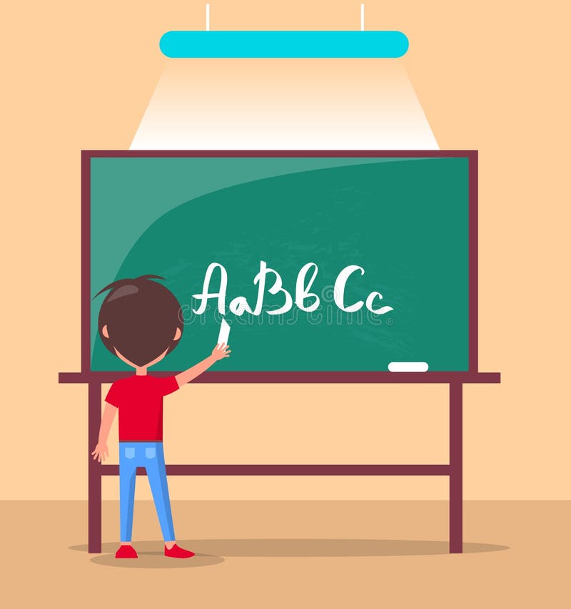 Language Class in Primary School Vector Banner. Stock Vector ...