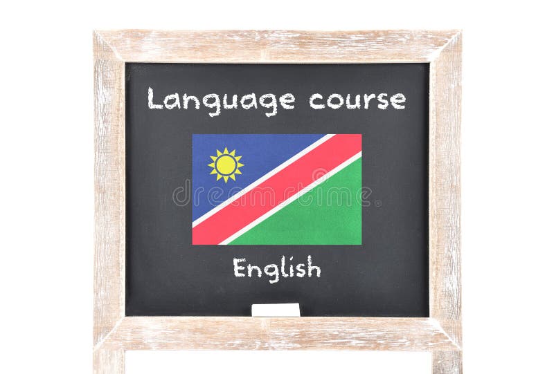 Language Course with Flag on Board Stock Photo - Image of english ...