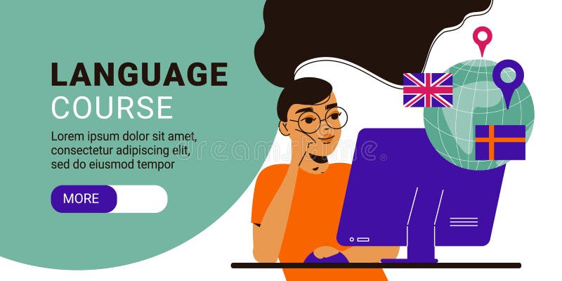 Language Course Flat Set stock vector. Illustration of school - 276302827