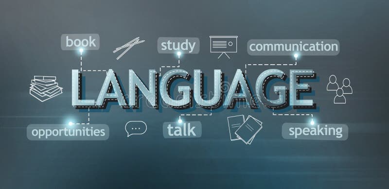Language Courses Advertisement with Different Possibilities on Blue ...