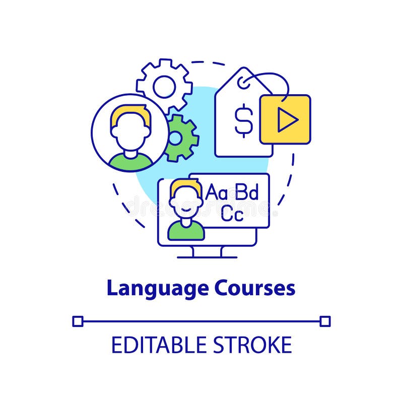 Language Courses Concept Icon Stock Vector - Illustration of lecture ...