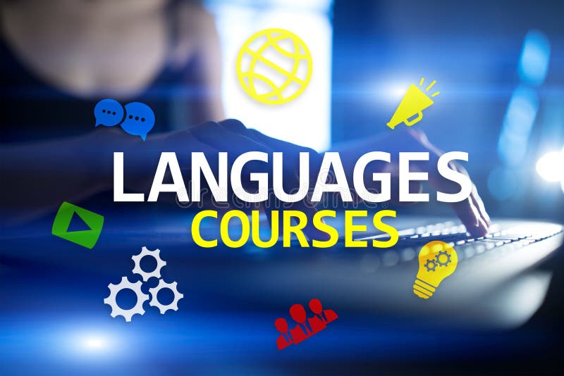 Language Courses, Online Learning, English Shool, E-learning Concept on ...