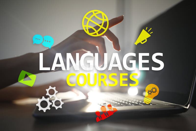 Language Courses, Online Learning, English Shool, E-learning Concept on ...