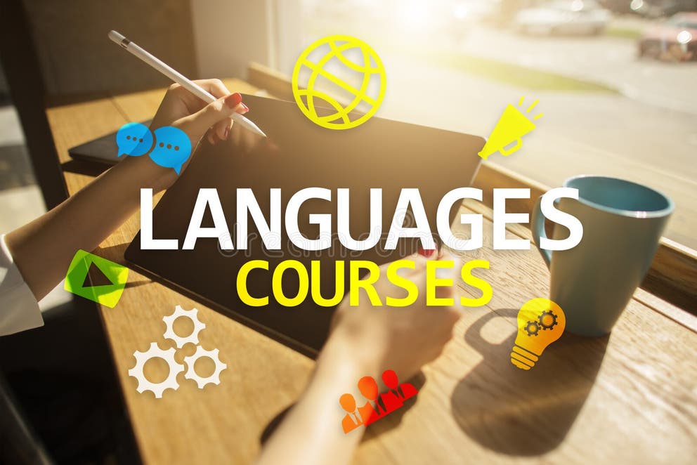 Language Courses, Online Learning, English Shool, E-learning Concept on ...