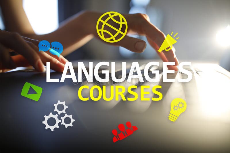Language Courses, Online Learning, English Shool, E-learning Concept on ...