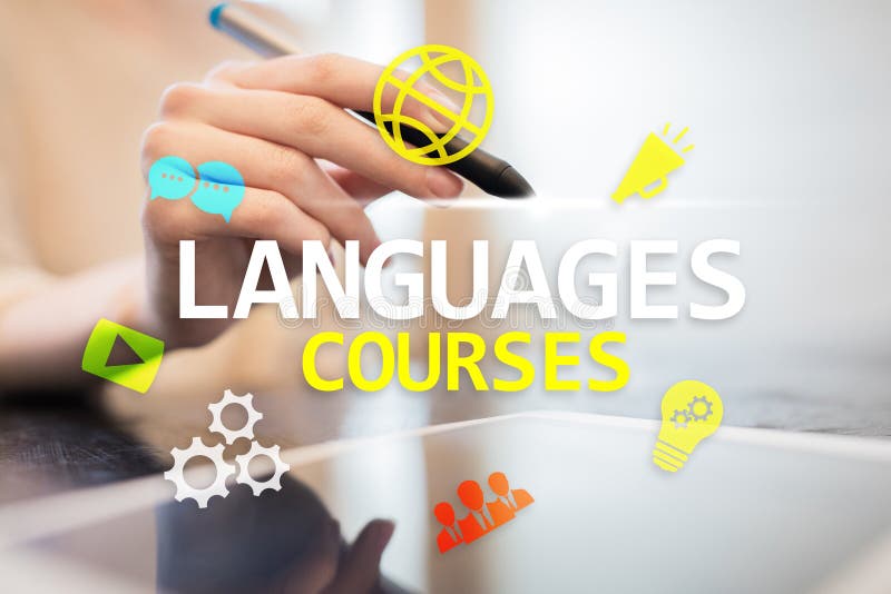 Language Courses, Online Learning, English Shool, E-learning Concept on ...