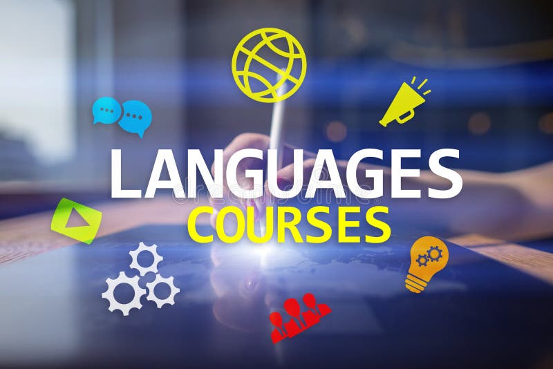 Language Courses, Online Learning, English Shool, E-learning Concept on ...