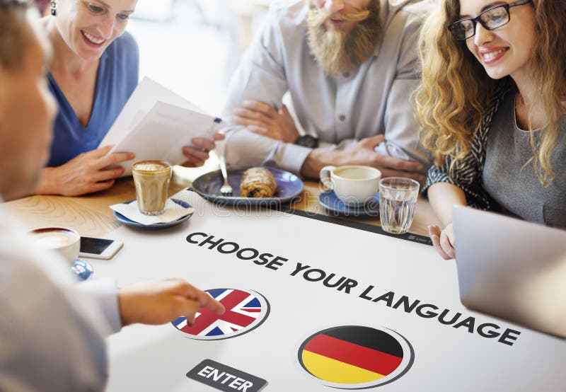 Language Dictionary English German Concept Stock Photo - Image of ...