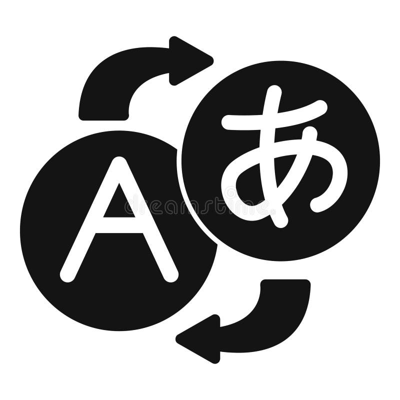 Language Exchange Icon Showing Translating between Japanese and English ...