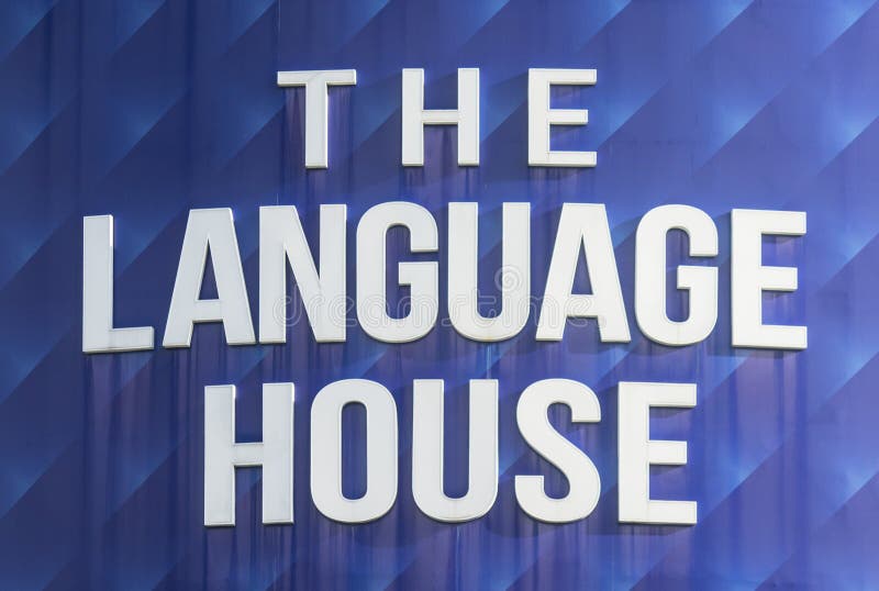 The Language House Sign Board Editorial Image - Image of house, text ...