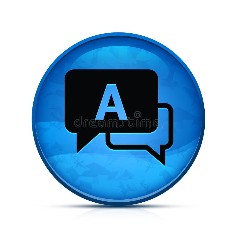 Language Icon on Classy Splash Blue Round Button Illustration Stock ...