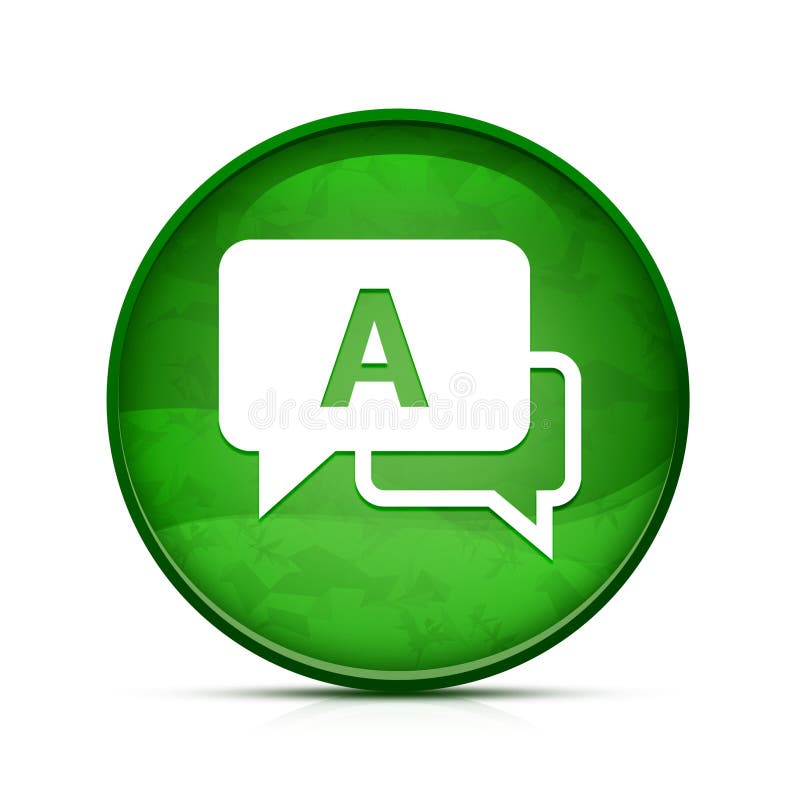 Language Icon on Classy Splash Green Round Button Illustration Stock ...