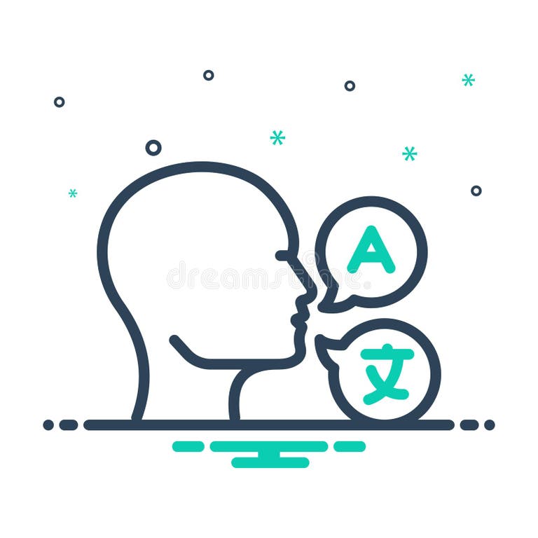 Mix Icon for Language, Dialect and English Stock Illustration ...