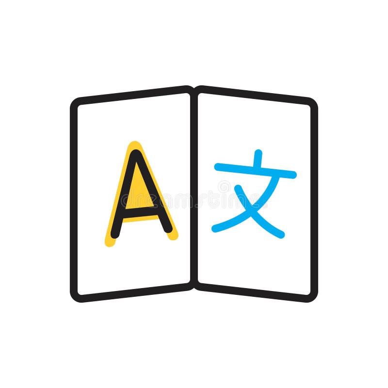 Multi Color Icon for Language, Tongue and Translate Stock Illustration ...