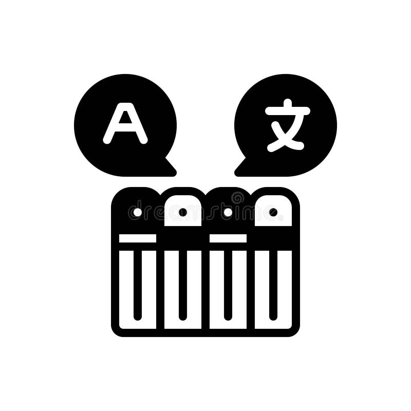 Black Solid Icon for Language, Vocabulary and Education Stock ...
