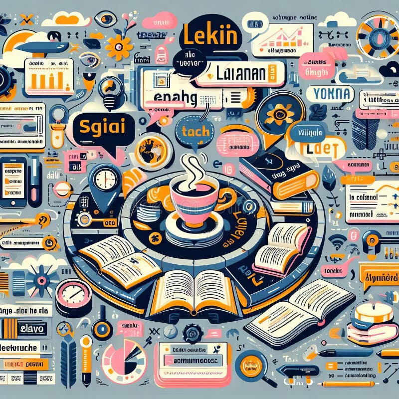 Language Infographics Visuals Illustrating Grammar Rules Vocabul Stock ...