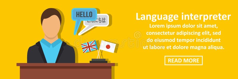 Language Interpreter Banner Horizontal Concept Stock Vector ...