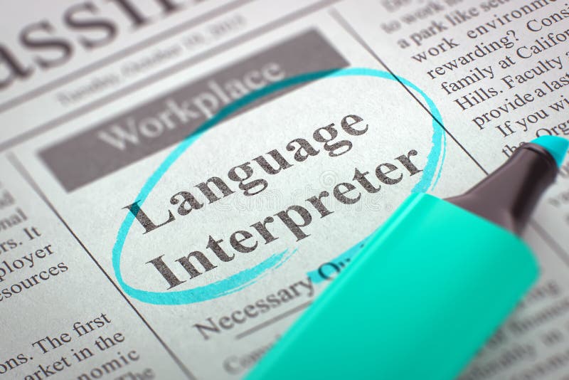 Language Interpreter Hiring Now. 3D. Stock Illustration - Illustration ...