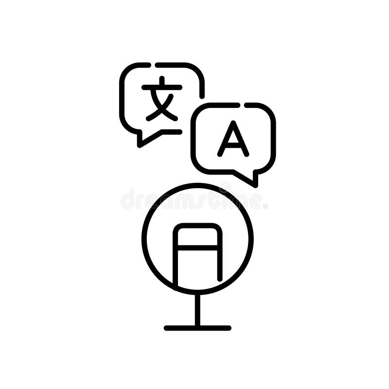 Language Interpreting Services. Podcast Studio Microphone and Messages ...