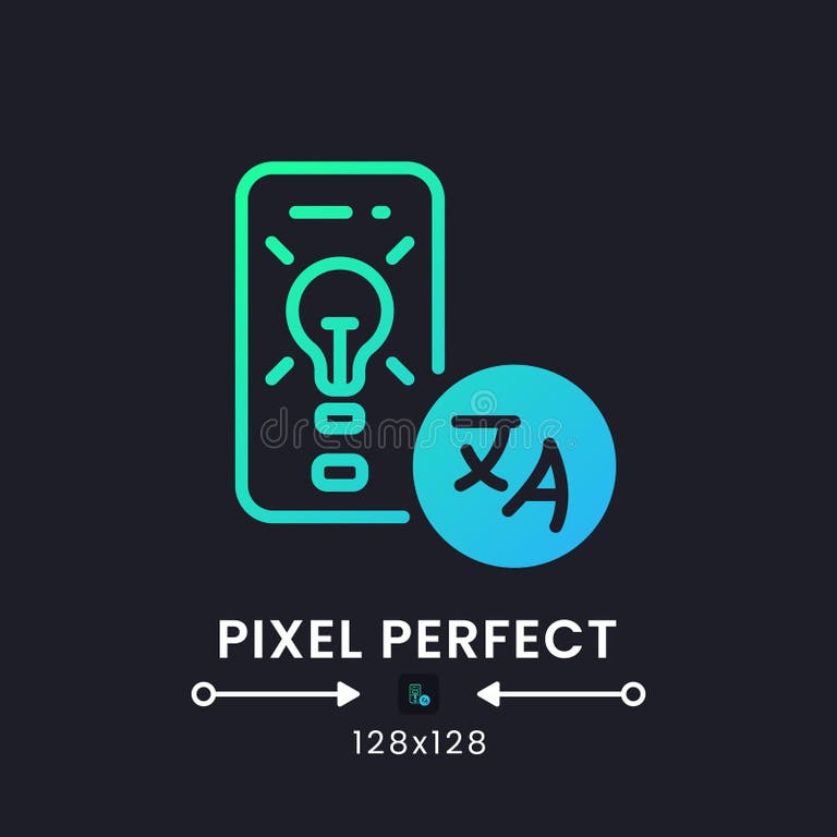 Language Learning App Blue Solid Gradient Desktop Icon on Black Stock Vector - Illustration of ...