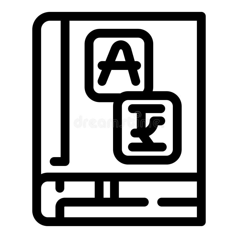 Language Learning Book Icon Showing Translation and Education Stock ...