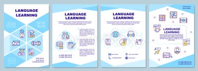 Language Learning Brochure Template Stock Vector - Illustration of ...